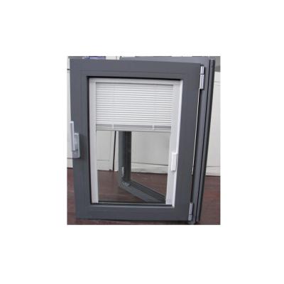 China Visual Field Adjustment Aluminum Casement Window with Inner Shutter and Double Glass for sale