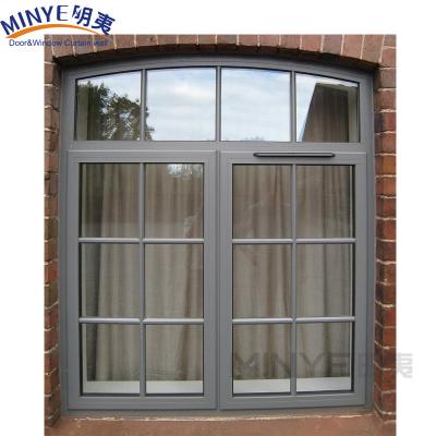 China Thermal Break Aluminum Casement Window with Iron Grill Design 6063-T5 5mm Glass for sale