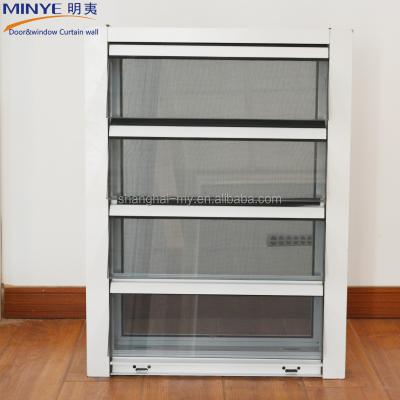 China Customized Aluminum Glass Blinds with Fly Screen 6063-T5 Aluminum Profile 5mm Double Tempered Glass for sale