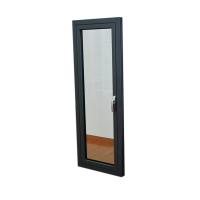 China Aluminum Alloy Front Entrance Glass Hinge Door 5mm+12A+5mm Double Tempered Glazing for sale