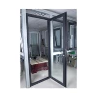 China Aluminum Alloy Front Entrance Glass Hinge Door 5mm+12A+5mm Double Tempered Glazing for sale