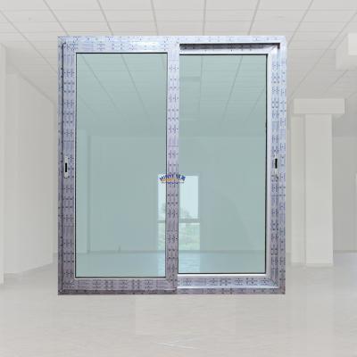 China Waterproof UPVC Kitchen Glass Sliding Door with Finished PVC Interior Door 5mm+12A+5mm for sale