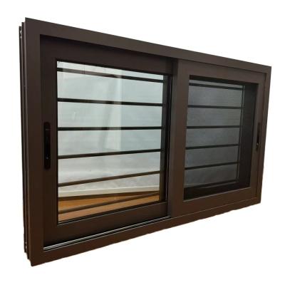 China Energy Saving Waterproof Aluminum Sliding Window with Security Stays and Grille Design for sale