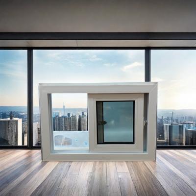 China PVC Sliding Window Black Outside White Inside Windproof 4500 Pa for sale