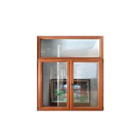 China Wooden Color Aluminum French Casement Windows Double Glazed 5mm+12A+5mm Thermal Break Profile for sale