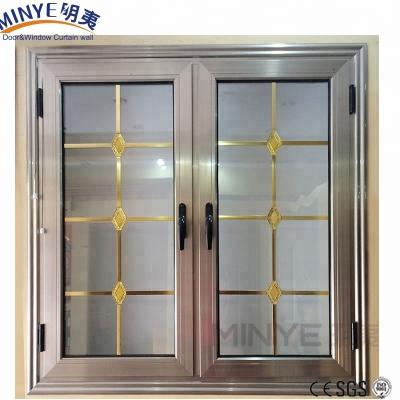 China America Style Double Glazed Aluminum Windows 5mm+12A+5mm Tempered Glass Courtyard for sale