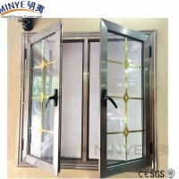 China America Style Double Glazed Aluminum Windows 5mm+12A+5mm Tempered Glass Courtyard for sale