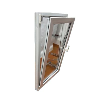 China Kin Long Hardware PVC Tilt and Turn Window with 5mm+12A+5mm Double Tempered Glass for sale
