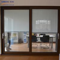 China Customized French Style Aluminum Sliding Door with Built-In Blinds 6063-T5 Thermal Break 5mm+12A+5mm Double Glazing for sale