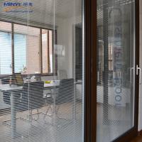 China Customized French Style Aluminum Sliding Door with Built-In Blinds 6063-T5 Thermal Break 5mm+12A+5mm Double Glazing for sale