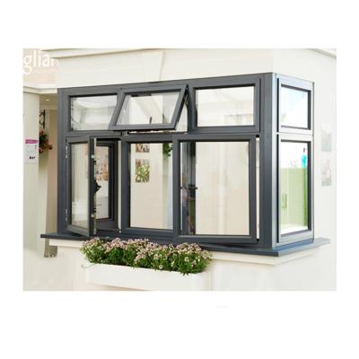 China Frosted Glass Bathroom Awning Window 45 Series Aluminum Frame with International Hardware for sale