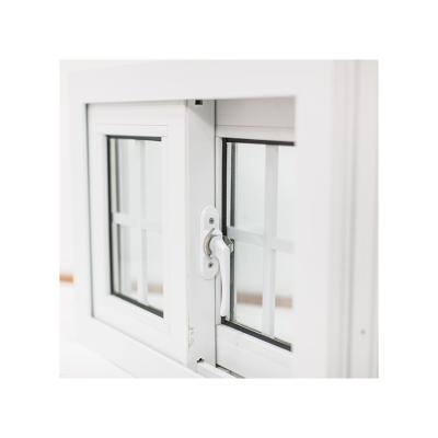 China PVC Sliding Window Double Tempered Glass 5mm 12A Hurricane Protection Sound Insulation 30dB for sale