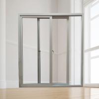 China Modern PVC Door with Fiberglass Screen Netting for Villa 6063-T5 Aluminum 5mm Double Tempered Glass for sale