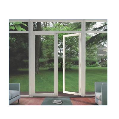 China Aluminum French Door with Grills S65 Double Glazing 5mm+6A+5mm Energy Saving Entry Door for sale