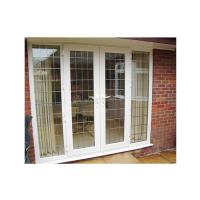 China Aluminum French Door with Grills S65 Double Glazing 5mm+6A+5mm Energy Saving Entry Door for sale
