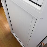 China Finished French Casement Entry Door with Plastic Screen Netting and Good Sealing 5mm Double Tempered Glass for sale