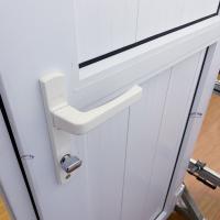 China Finished French Casement Entry Door with Plastic Screen Netting and Good Sealing 5mm Double Tempered Glass for sale
