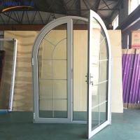 China Modern Round Top Aluminum Arch Casement Doors 6063-T5 Thermal Break 5mm+12A+5mm Double Glazing for sale