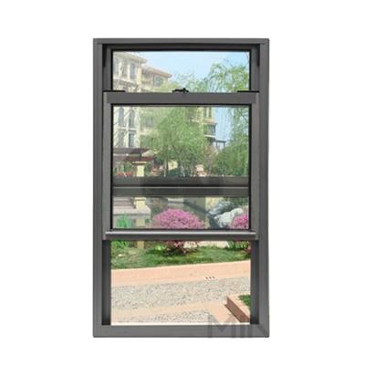 China Single Hung Aluminum Window 5mm 9A 5mm Tempered Glass 1.4mm Profile Thickness for sale