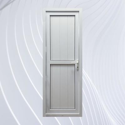 China Windproof PVC French Style Main Door UPVC Vertical Hinged Door 5mm Double Tempered Glass for sale