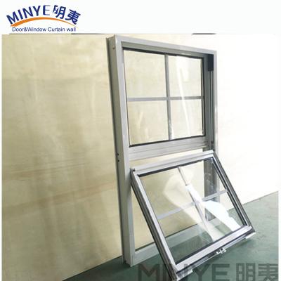 China Aluminum Alloy Double Hung Windows for Bathroom Vertical Opening Pattern America Style for sale