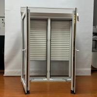 China PVC Casement Window with Fiberglass Mosquito Net and Rolling Blinds 5mm+12A+5mm for sale