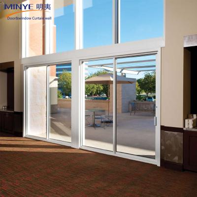 China Thermal Break Aluminum Large Sliding Glass Door 5mm+9A+5mm Double Tempered Glass for sale