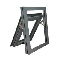 China Aluminum Alloy Top Hung Window 1.4mm Frame with Double Tempered Glass 5+12A+5mm and Fiberglass Screen for sale