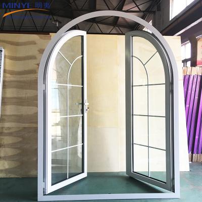 China Arched French Doors with Side Panels 2mm Profile Thickness Aluminum Thermal Break for sale