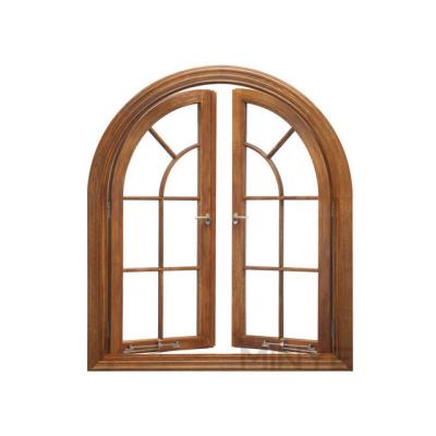 China Aluminum Alloy Arched Casement Window Swing Open with Grill Design 6063-T5 for sale