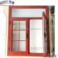 China Aluminum Alloy Arched Casement Window Swing Open with Grill Design 6063-T5 for sale