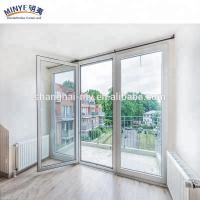 China 5mm 9A Tempered Glass Aluminum Entry Door with Iron Grill for Modern Balcony for sale