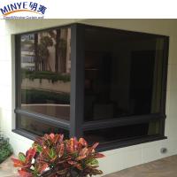 China Wood Color Aluminium Frame Glass Corner Window with Windproof Function and Glass Design for sale