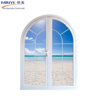 China Aluminum Arch Double Oval Glass Casement Door Water Penetration 450 PA for sale