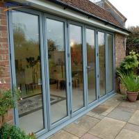 China Customized Aluminum Folding Doors 6063-T5 Thermal Break Heat Insulation Waterproof for Modern Entry for sale