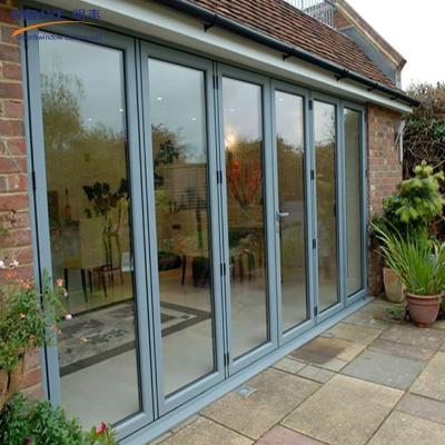 China Customized Aluminum Folding Doors 6063-T5 Thermal Break Heat Insulation Waterproof for Modern Entry for sale
