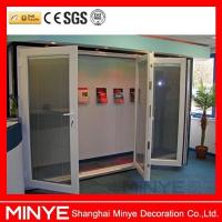 China Rehau PVC Vinyl Folding Door Double Glazed Tempered Glass 5+12A+5mm Accordion Door for sale