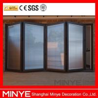 China Rehau PVC Vinyl Folding Door Double Glazed Tempered Glass 5+12A+5mm Accordion Door for sale