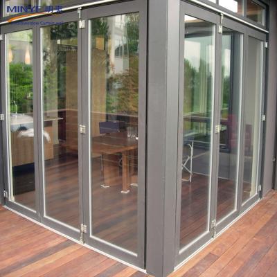 China PVC Folding Door Double Tempered Double Glazed Interior Partition Wall 5mm Glass for sale