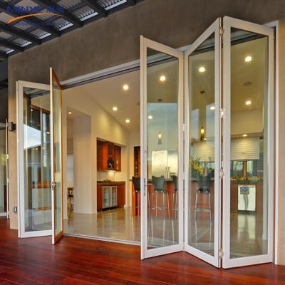 China Aluminum Bi Folding Door Partition Wall 2.5mm Profile Thickness 6063 T5 Thermal Break for sale