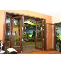 China Foldable Exterior Glass Accordion Door 6063-T5 Aluminum Double Glazing 5mm+12A+5mm for sale