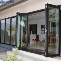 China Foldable Exterior Glass Accordion Door 6063-T5 Aluminum Double Glazing 5mm+12A+5mm for sale