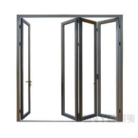 China Folding Accordion Aluminum Glass Patio Exterior Bifold Sliding Door with Thermal Break 6063-T5 for sale