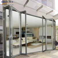 China Folding Accordion Aluminum Glass Patio Exterior Bifold Sliding Door with Thermal Break 6063-T5 for sale