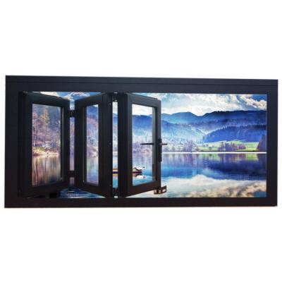 China Aluminum Balcony Glass Door Foldable with Fiberglass Screen Netting 1.2mm-2.0mm Frame for sale