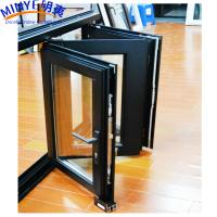 China Aluminum Balcony Glass Door Foldable with Fiberglass Screen Netting 1.2mm-2.0mm Frame for sale