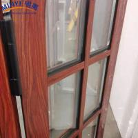 China CE Standard Aluminum Alloy Frame Wood Grain Half Round Arched Casement Window 6063-T5 for sale