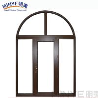 China Aluminum Arch Windows with Wood Frame and Horizontal Opening Pattern in Modern Design for sale