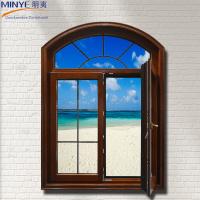 China Aluminum Arch Windows with Wood Frame and Horizontal Opening Pattern in Modern Design for sale