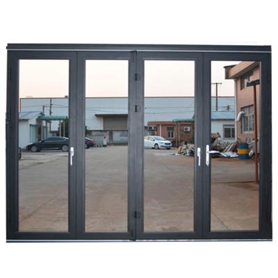China Thermal Break Aluminum Folding Glass Door 6063-T5 Double Glazing 5mm+12A+5mm for sale